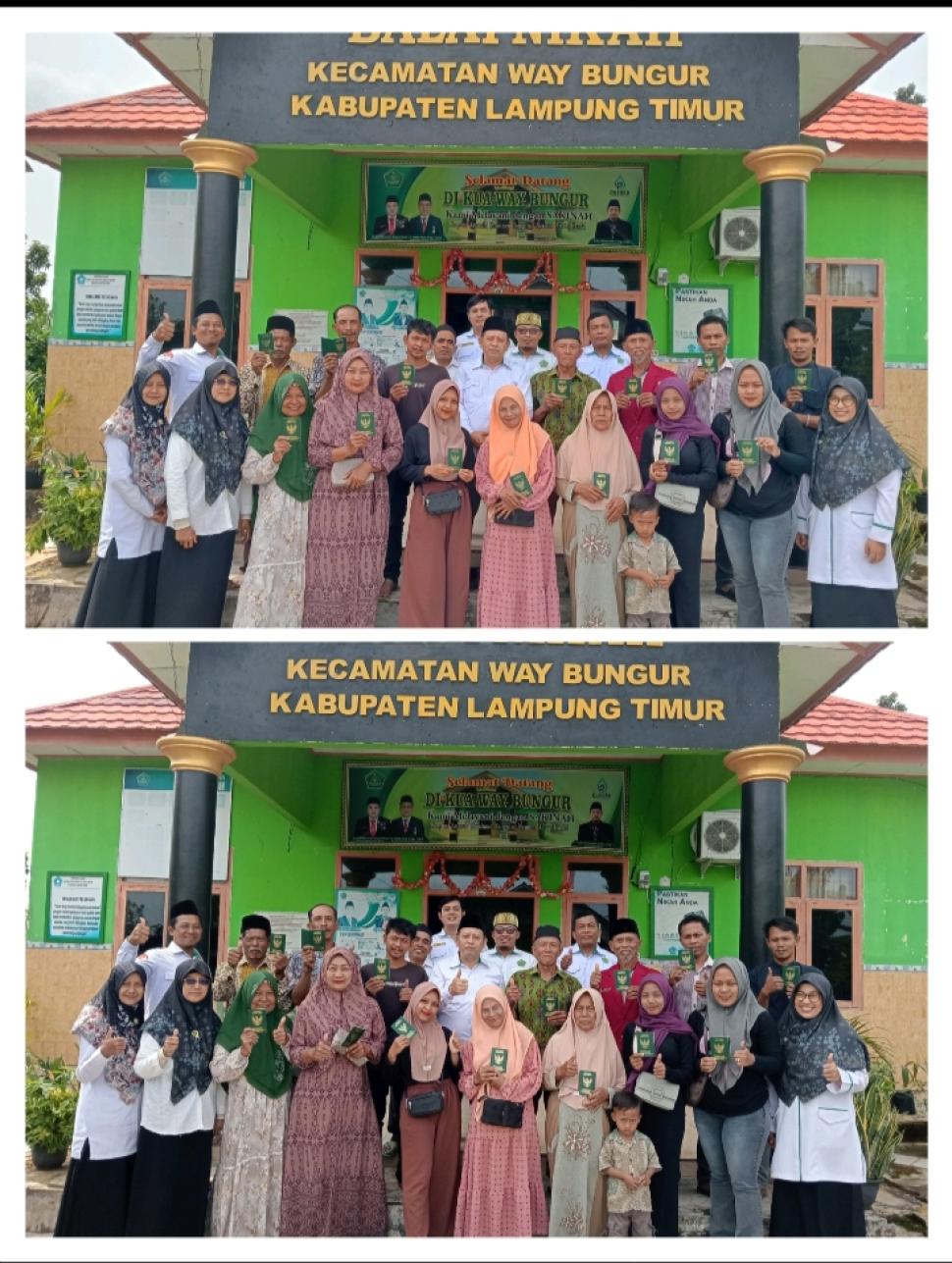 Perkuat Legalitas Perkawinan, KUA Way Bungur Serahkan 11 Buku Nikah